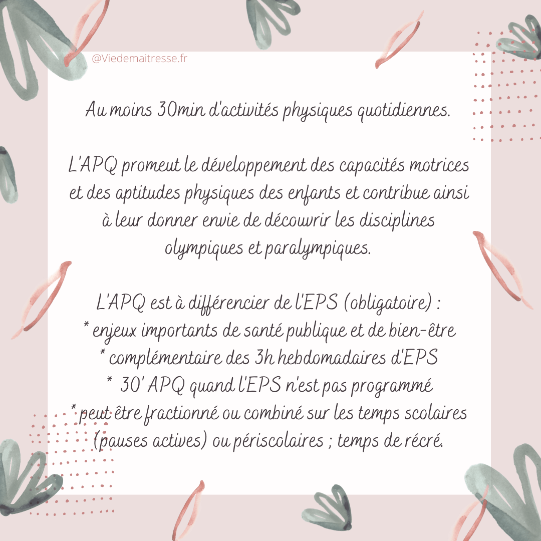 Les 30 minutes quotidiennes d’APQ – • VIE DE MAITRESSE